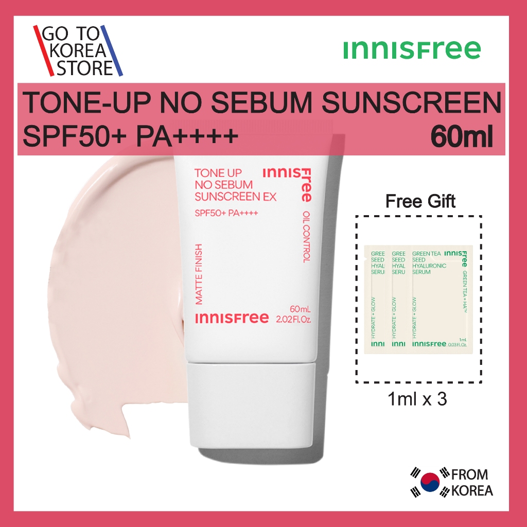 [INNISFREE] TONE UP NO SEBUM SUNSCREEN EX 60ml | Shopee Singapore