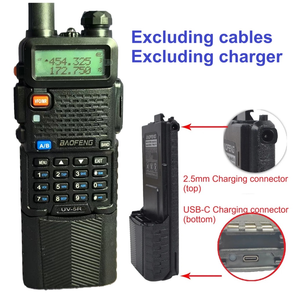 Singapore stock (no retail box) Baofeng UV-5R 5W Walkie Talkie with ...