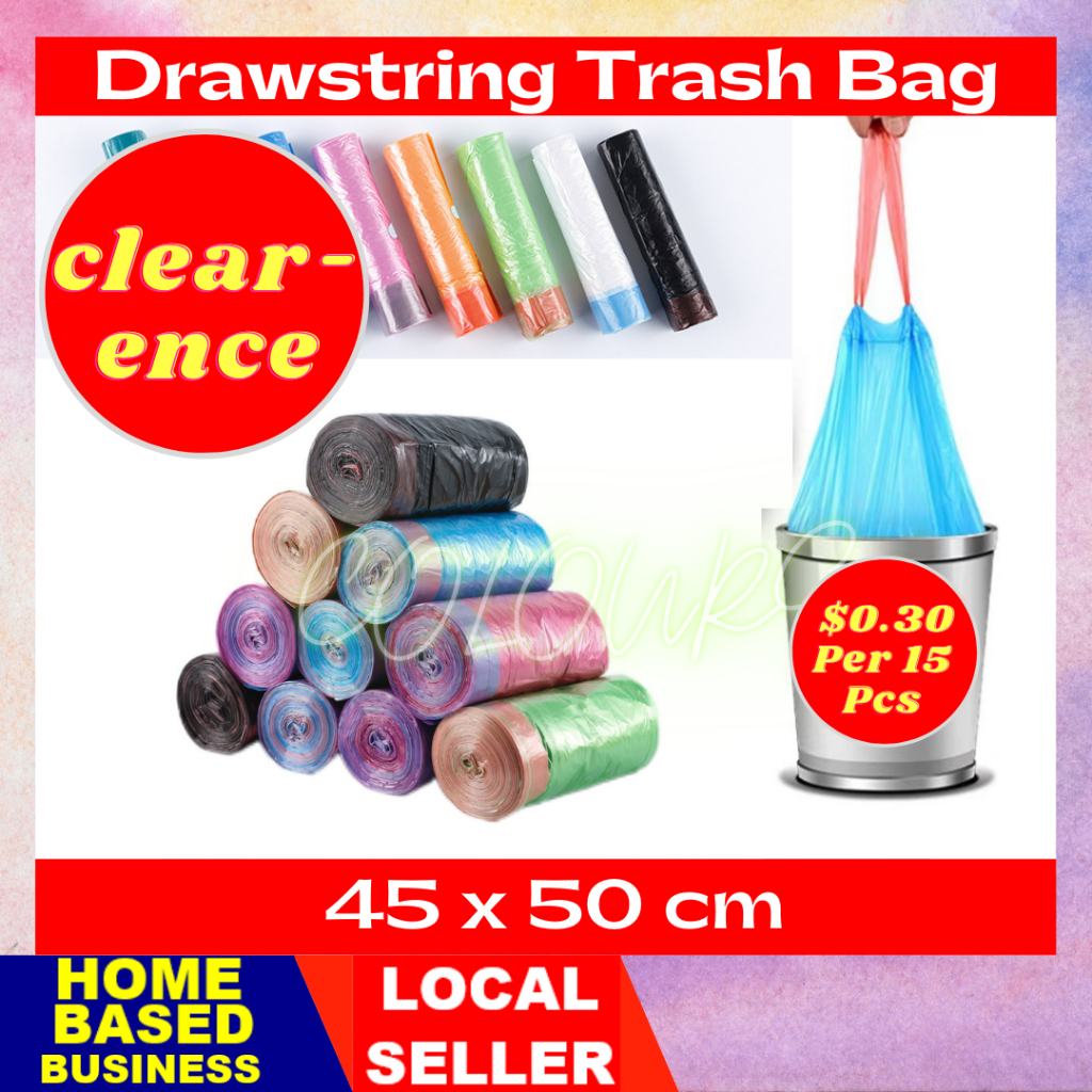 SG Stock Drawstring Garbage Bag/Trash Bag/Rubbish Bag/Plastic Bag/Pet ...
