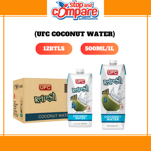 UFC Refresh Coconut Water 500ml /1 Ltr x 12 Packs | Shopee Singapore