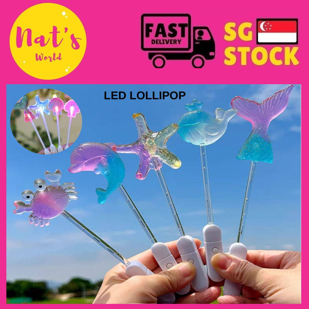 Cyrstal LED Lollipops candy Flashing Lollipops Glow Stick (Random ...