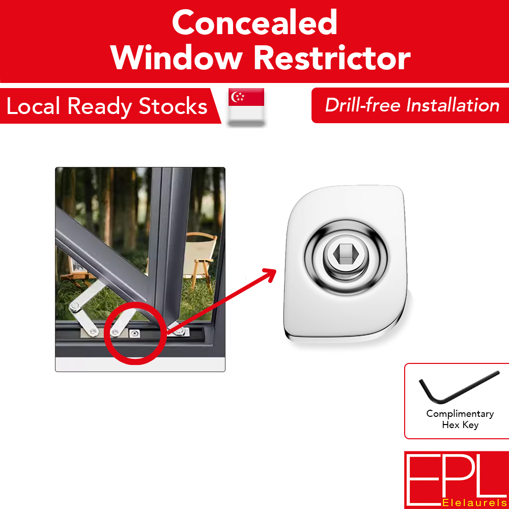 🇸🇬 Concealed Window Restrictor / Resistor / Limiter for Child Safety ...
