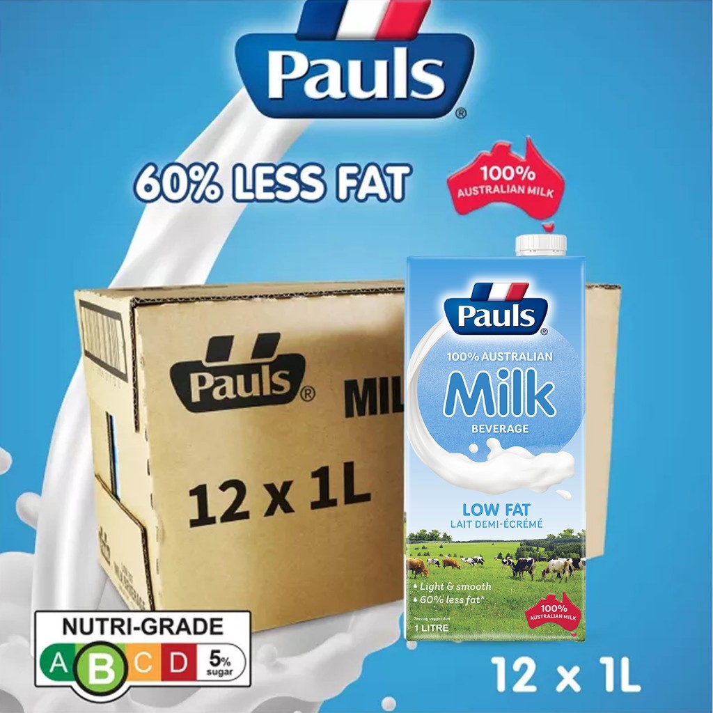 [1 Carton] Pauls Low Fat UHT Milk (12x1L) | Shopee Singapore