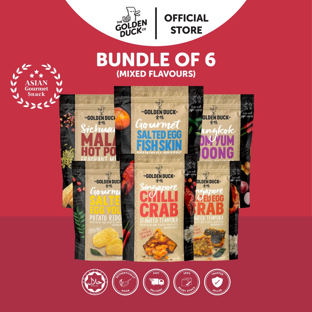 [Bundle of 6] The Golden Duck Mix Assorted Flavors | Shopee Singapore