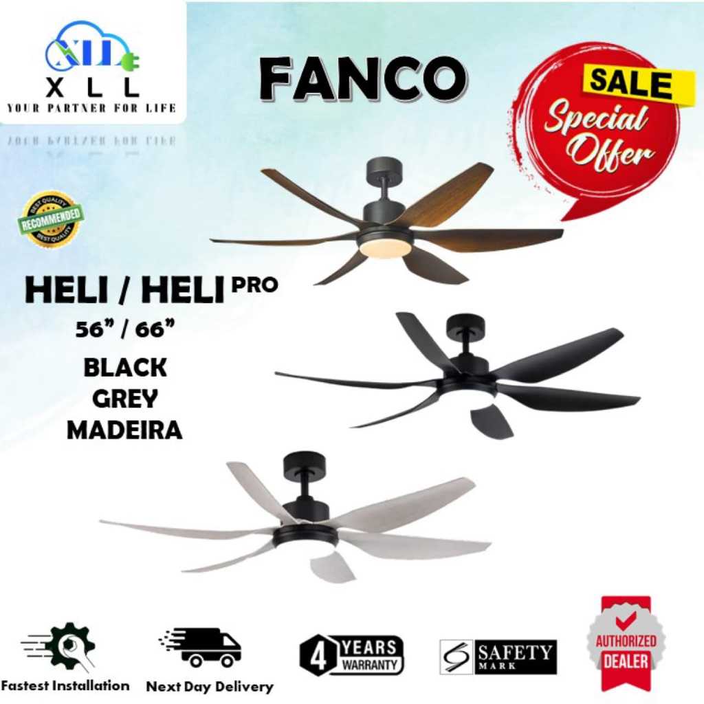 FANCO HELI DC MOTOR CEILING FAN WITH 24W LED LIGHT AND REMOTE CONTROL ...