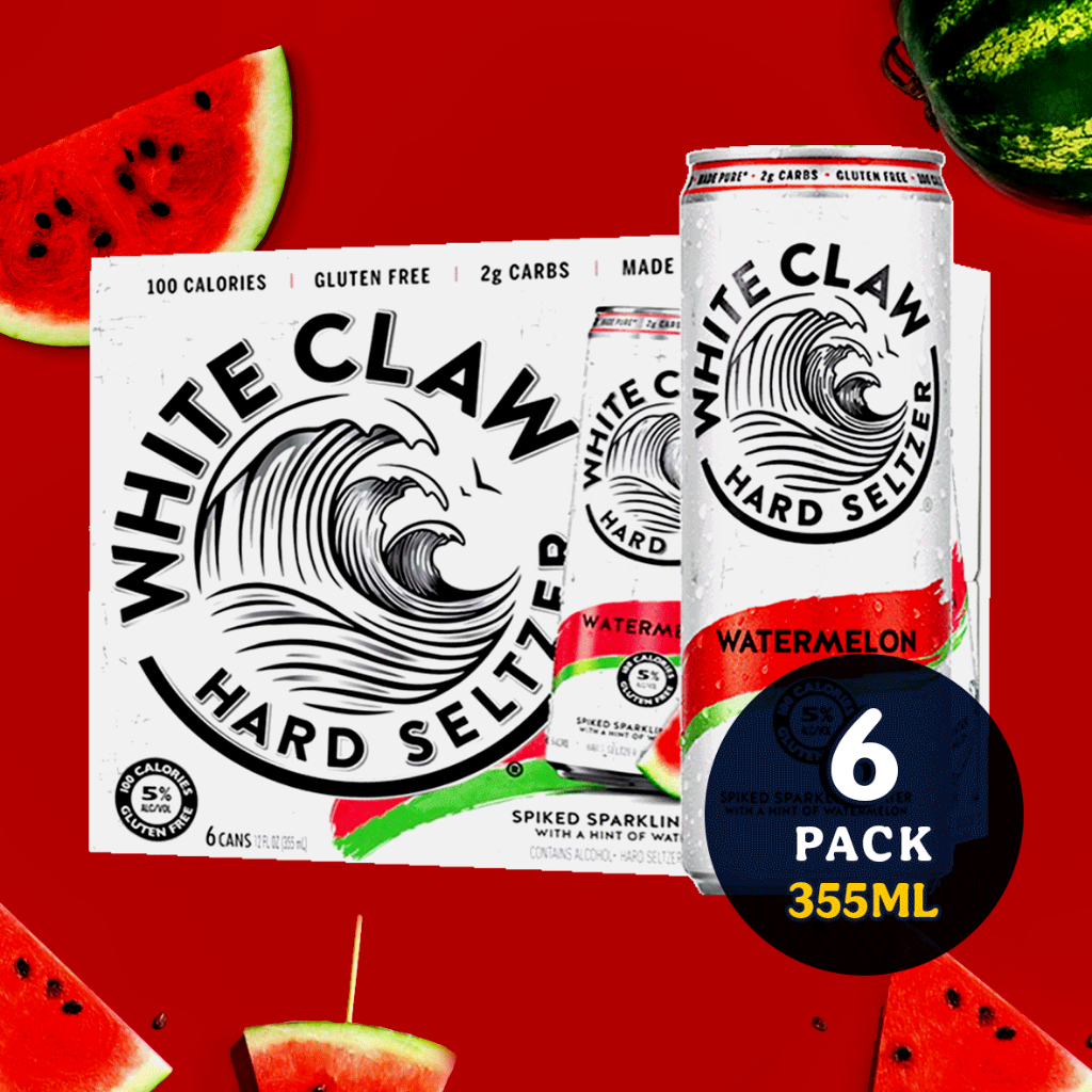 White Claw Watermelon Alcoholic Sparkling Water, Low Calorie & Gluten ...