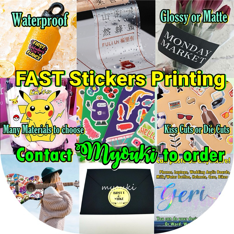 (SG SELLER 🇸🇬) CUSTOMISE STICKERS LABEL VINYL PRINTING (WATERPROOF/TEAR ...