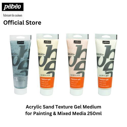 Pebeo 250 ml Studio Acrylics Auxiliaries Sand Texture Gel Tube | Shopee ...