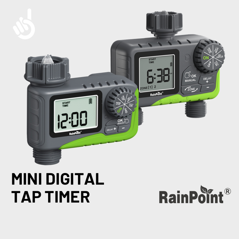 RainPoint Mini Digital Tap Timer [Programmable, Auto Irrigation, Time ...
