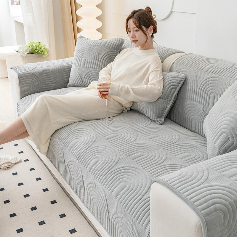 Plush comfy sofa cover various sizes fit all sofa types (1/2/3/4 seater ...