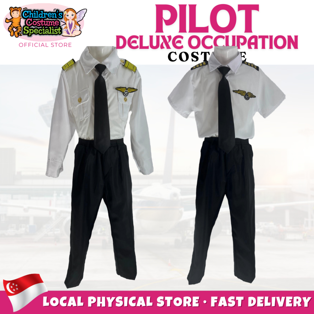 Airline Pilot Costume for Kids Captain Pilot Uniform for Occupation ...