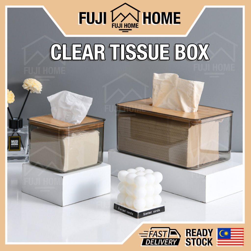Transparent Tissue Holder Box Toilet Paper Roll Tissue Box Holder ...