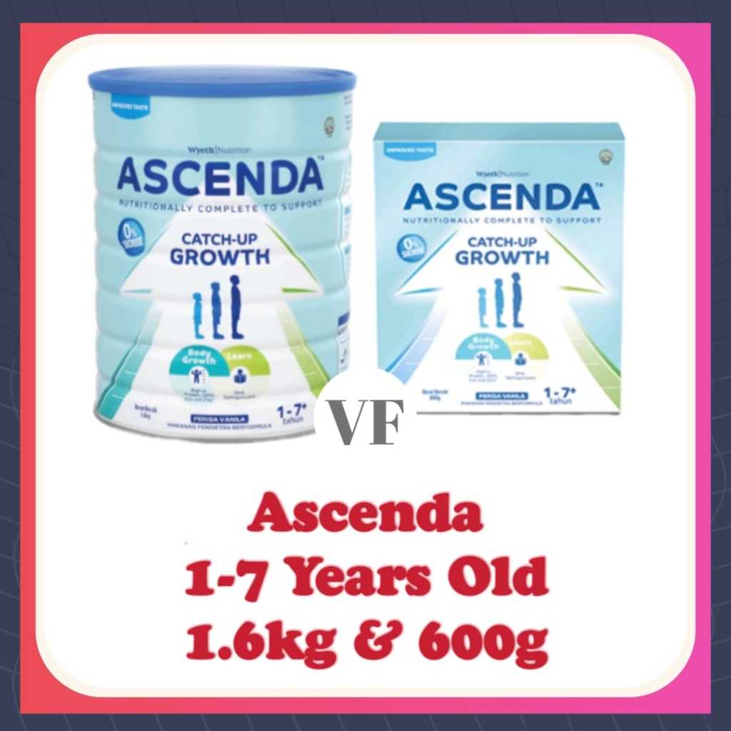 ASCENDA Catch-Up Growth Formula Milk 1-7 Years Old 1.6kg / 600g ...