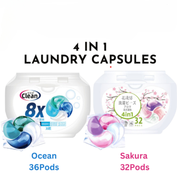 4 in 1 Laundry Capsule. 8x Cleaning Power Laundry Pod, Wash Clothes Laundry Beads | Shopee Singapore
