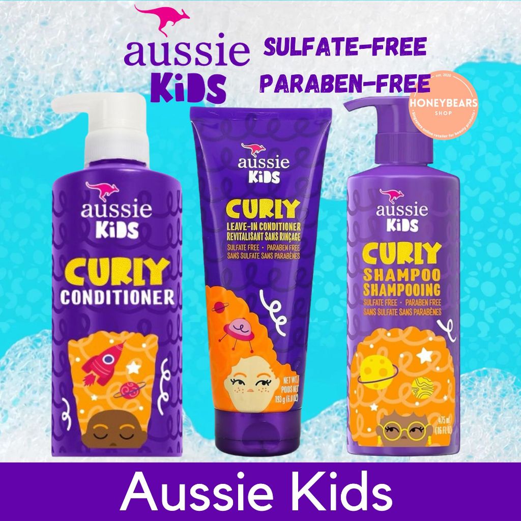 Aussie Kids Curly Hair Shampoo, Conditioner, Leave-in Curl Cream ...
