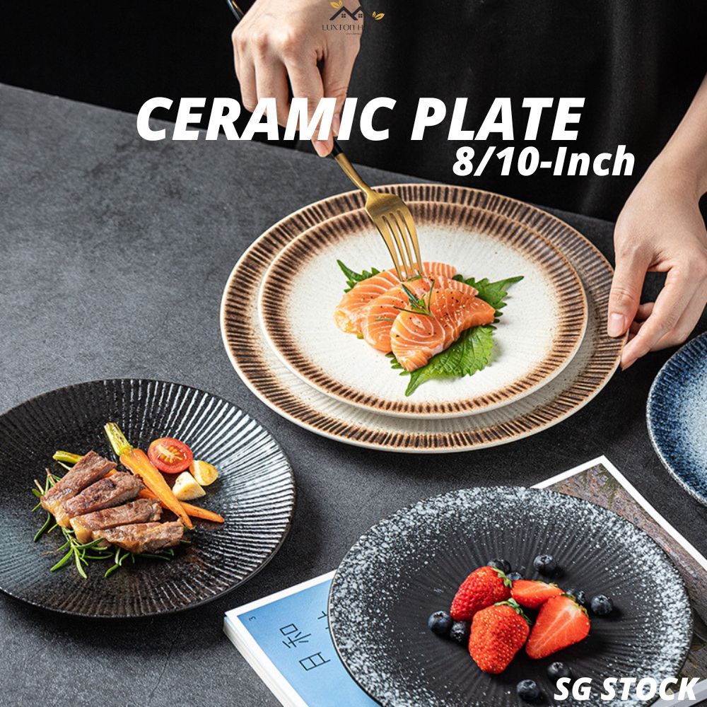 {SG} 8/10 Inch Ceramic Plate Porcelain Plate serving plates Nordic ...