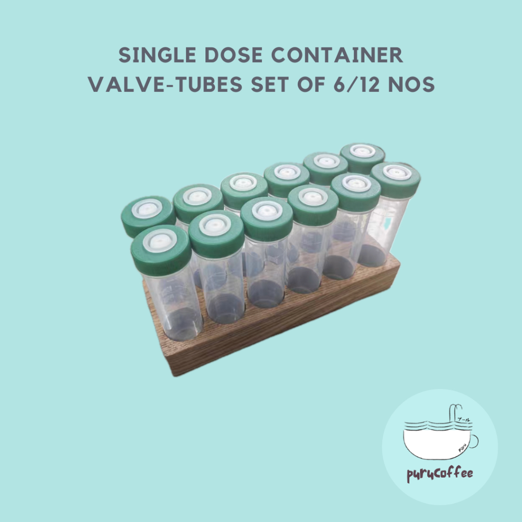 [SG Ready] Single Dose coffee Valve Tubes Set (Wooden Base) with Scoop ...