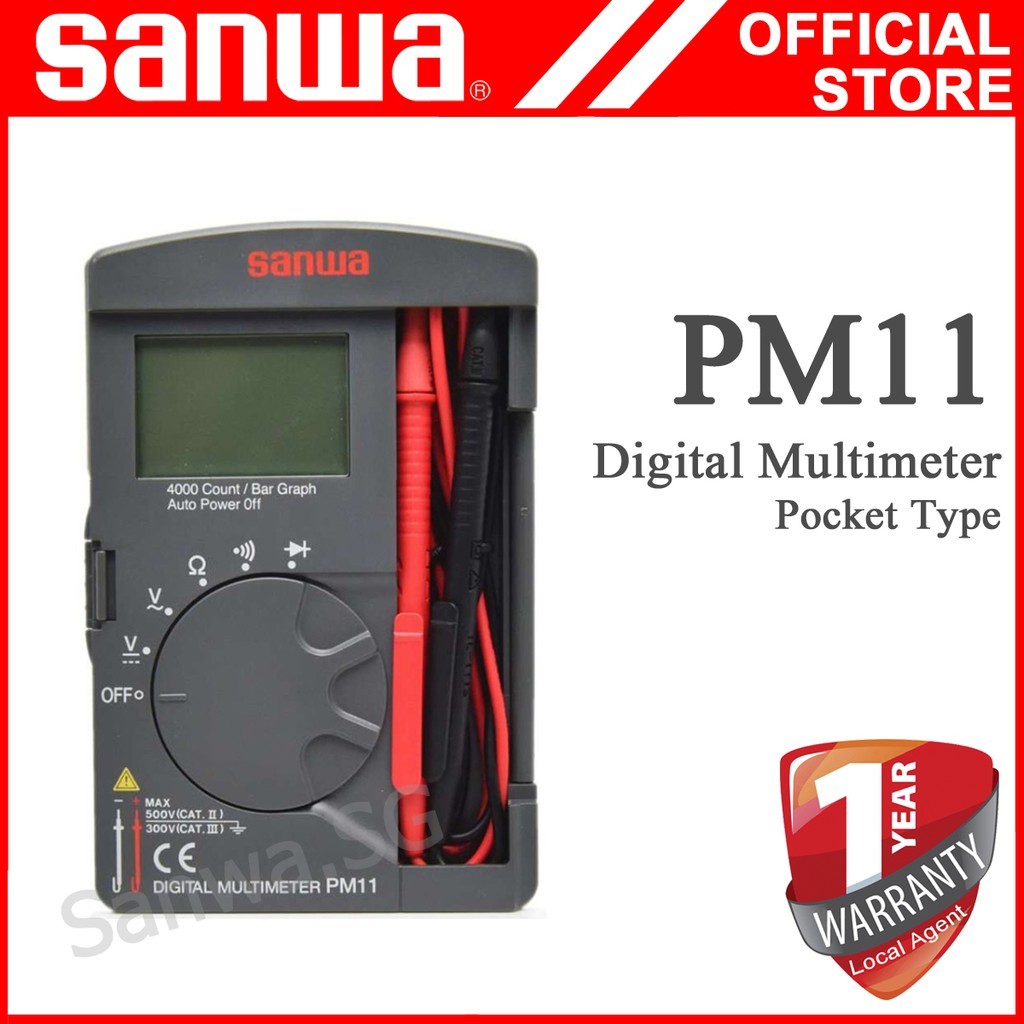 Sanwa PM11 - Pocket Type Digital Multimeter, Tough but Compact DMM ...