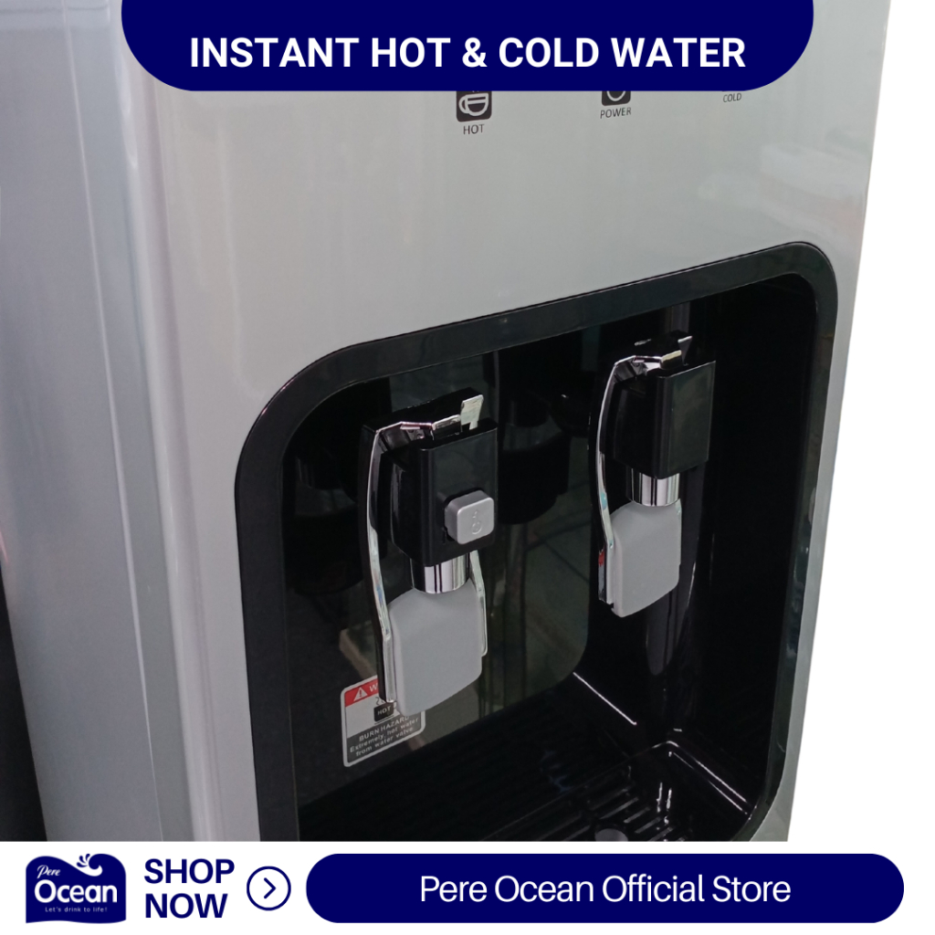 Pere Ocean Hot & Cold Water Dispenser - Platinum (Bottom Load) | Shopee Singapore