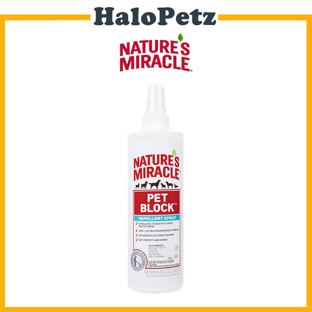 Nature's Miracle Pet Block Repellent Spray (16oz)- for Dog and Cat ...