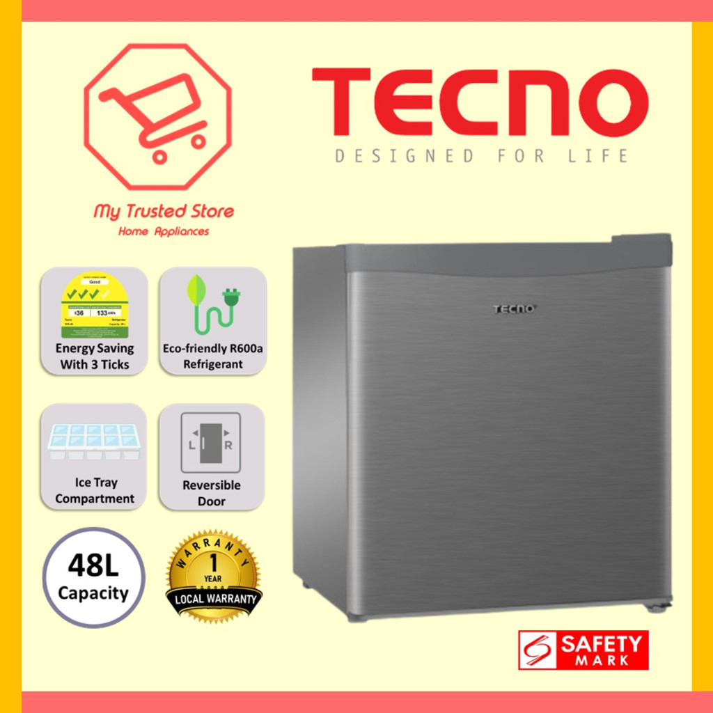 Tecno (TFR-49) 48L Mini Bar Fridge | Shopee Singapore
