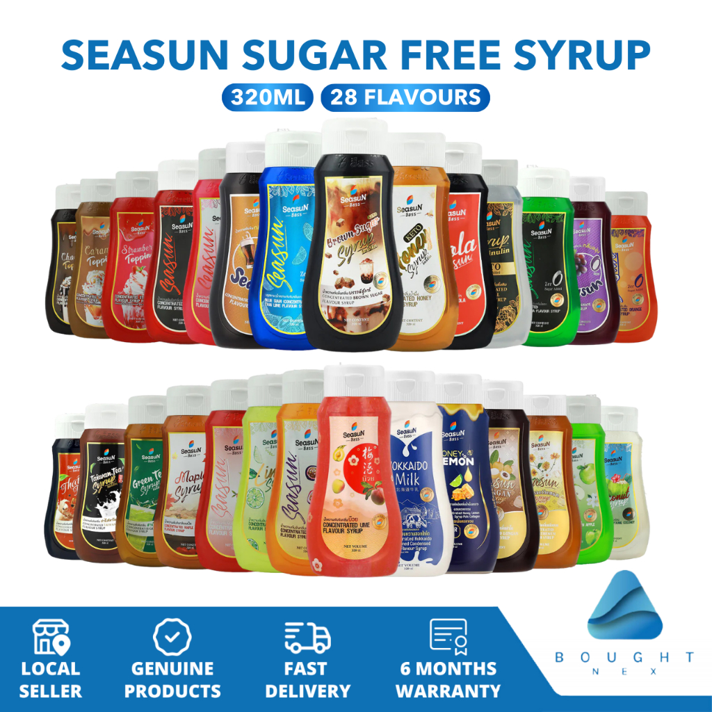 Seasun Sugar Free Syrup 320ml - Keto, Low Carb, Zero Calorie, Delicious ...