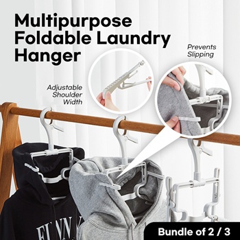 🔥 Bundle of 2🔥 Multipurpose Foldable Laundry Hanger 🔥 Anti Slip Design ...
