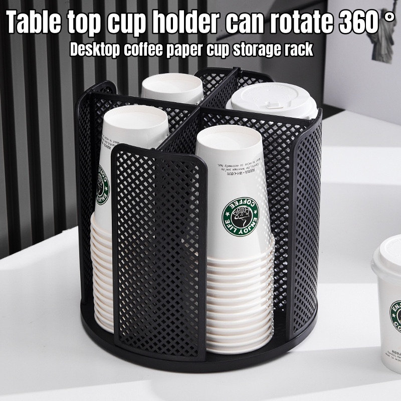 【SG Stock】360 ° rotatable Cup dispenser cup and lid holder ...