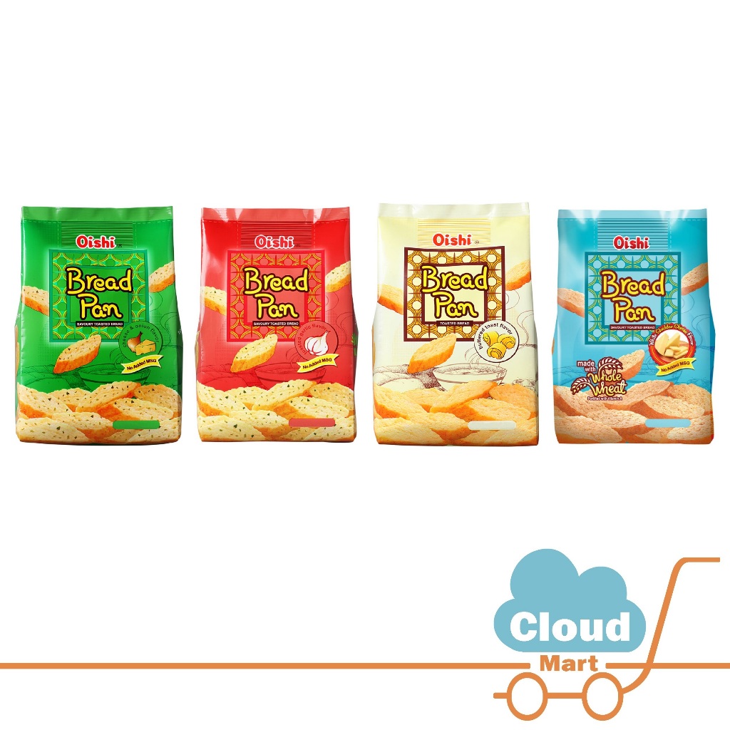Oishi Bread Pan 42g ( Garlic / Cheese Onion / Buttered / Whole White ...