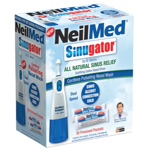 Neilmed Sinugator - Cordless Pulsating Nasal Wash - 1 Irrigator with 30 ...