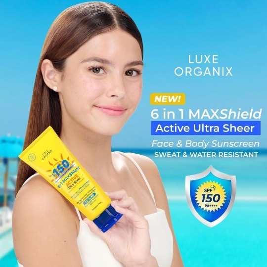 LUXE ORGANIX 6IN1 MAXSHIELD ACTIVE ULTRA SHEER FACE AND BODY SUNSCREEN SPF150 PA++++ UVA UVB (SG ...