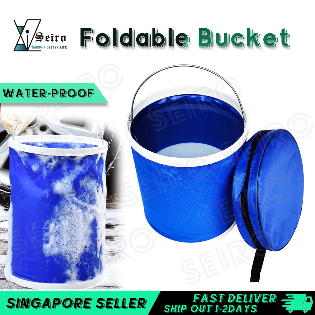 【SG】Foldable Bucket Fishing Collapsible Outdoor Water Pail for Car Wash ...