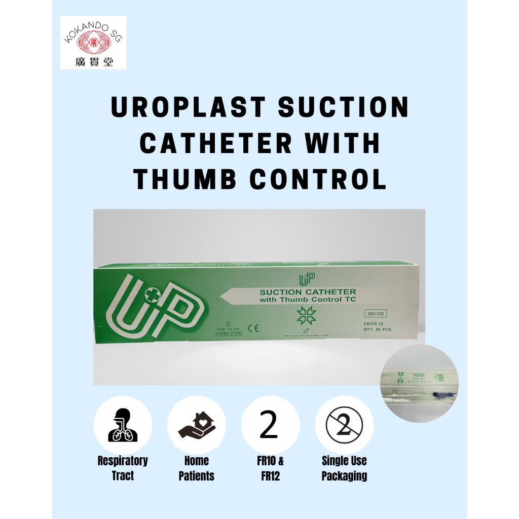 UroPlast Suction Catheter with Thumb Control (TC) 50 Pieces - FR10 ...