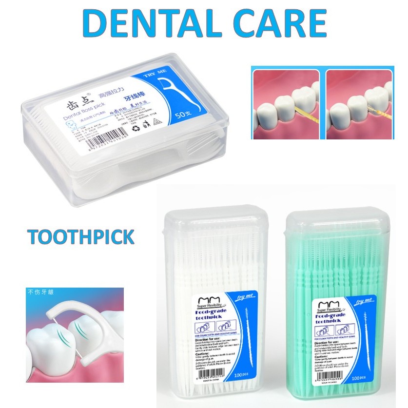 {SG Seller} Pack Dental Care Toothpick Dental Floss Double-Head ...