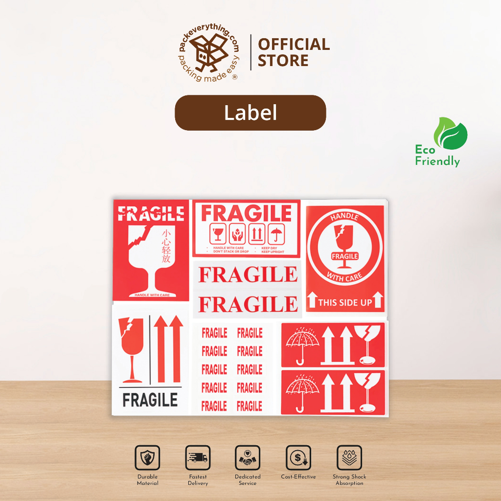 PACKEVERYTHING Label | Fragile Sticker | Numbering Box Label | Fragile ...