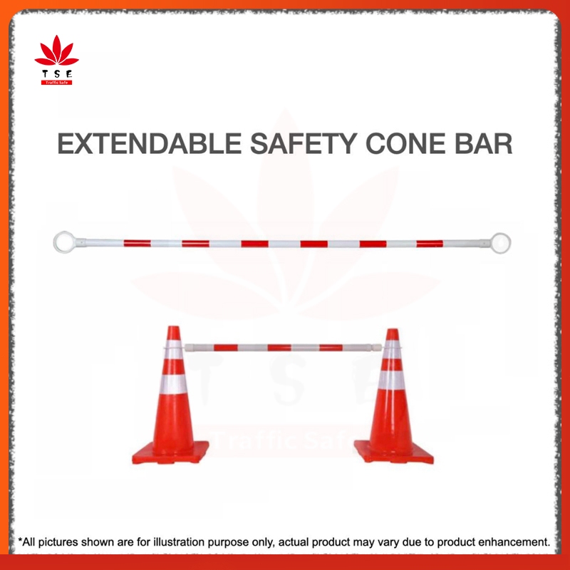 【TS】EXTENDABLE SAFETY CONE POLE, Traffic Safety Barricade Red White Bar ...