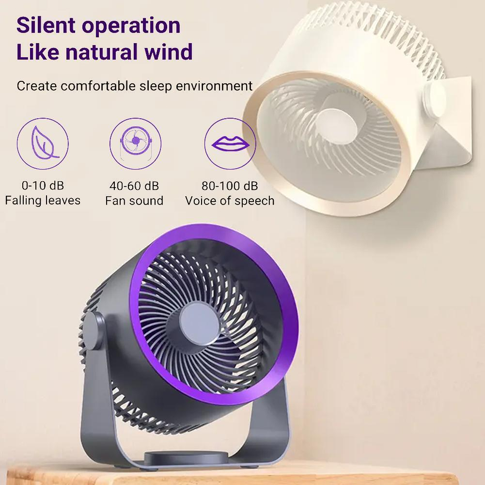 Wireless USB Rechargeable Air Circulator Fan Desktop Ventilator Wall ...