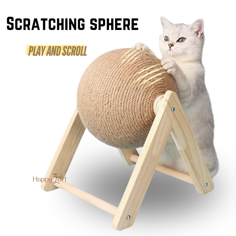 [SG SELLER]Cat Scratcher Toy Natural Sisal Cat Scratching Ball ...