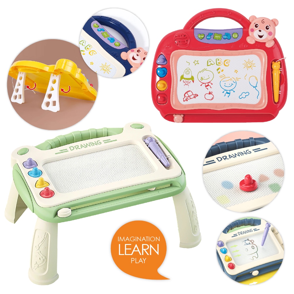 Lucky Baby Magnetic Doodle Drawing Board With Music For Kids (2 Design ...
