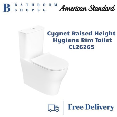 American Standard Cygnet Raised Height Hygiene Rim Close Coupled Toilet ...