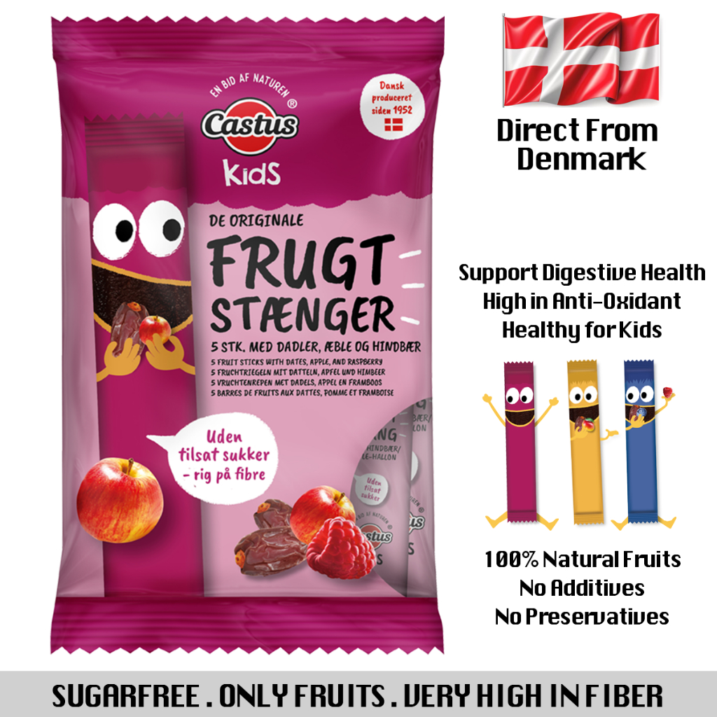 Castus Fruits Bar Apple Raspberry (5x20g) SUGARFREE (DENMARK) | Shopee ...