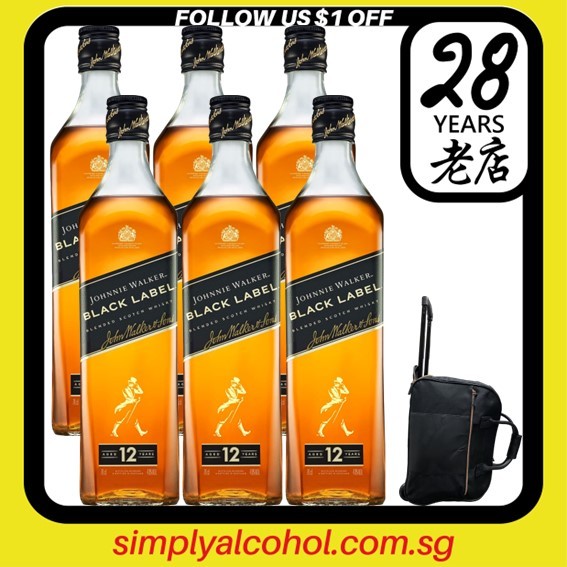 Johnnie Walker 12 Years Black Label Blended Scotch Whisky 70cl 6 ...