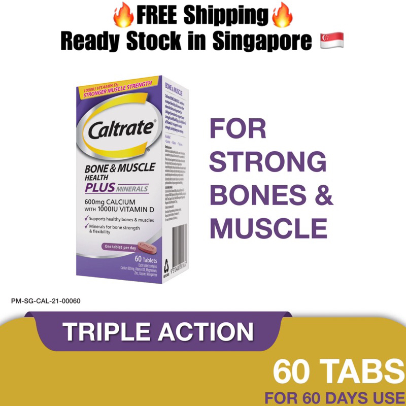 【Ready Stock in SG】Caltrate Bone & Muscle Health Plus Minerals Triple ...