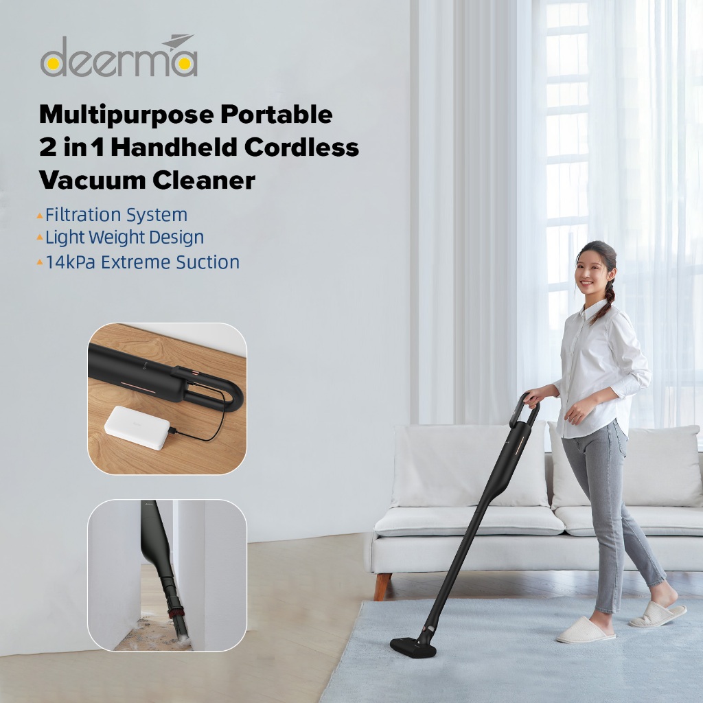 Deerma Handheld 2 in 1 Cordless Vacuum Cleaner/ LED Headlight / HEPA ...