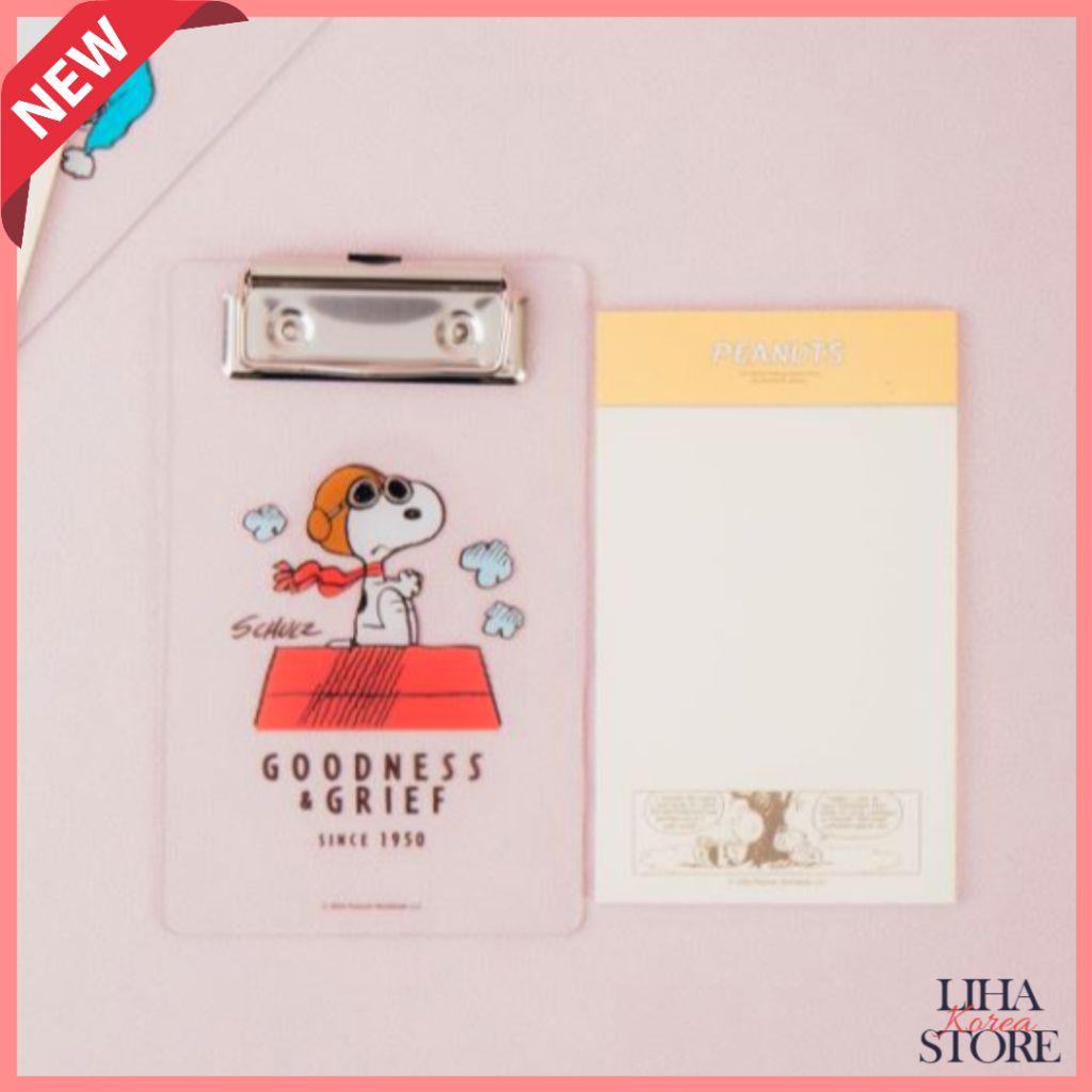 (2colors)PEANUTS Snoopy Memo Clipboard + Notepad | Shopee Singapore
