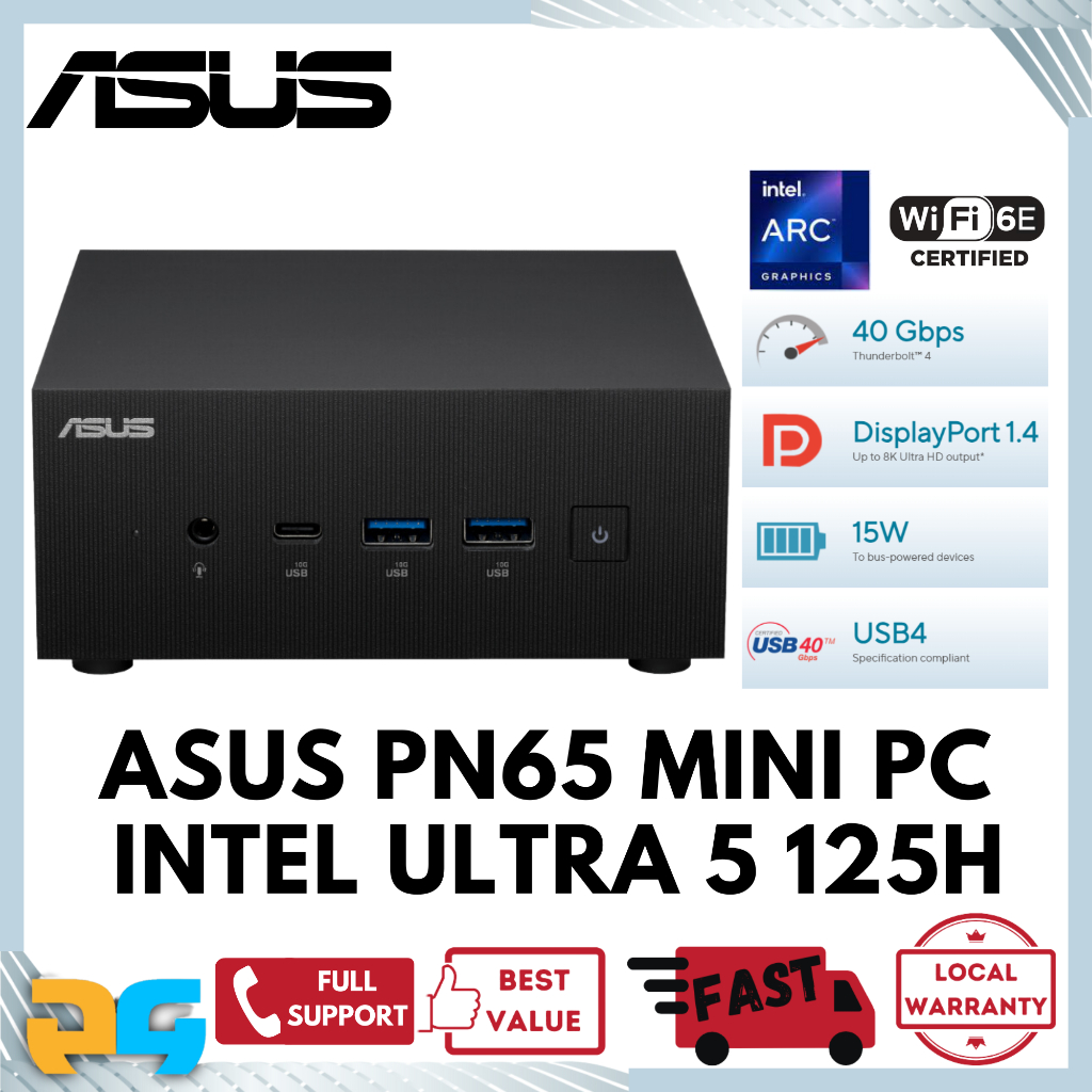 ASUS PN65 Ultra 5 125H Barebone Mini PC Bundle PN65-B-S5008MD / RAM / M ...