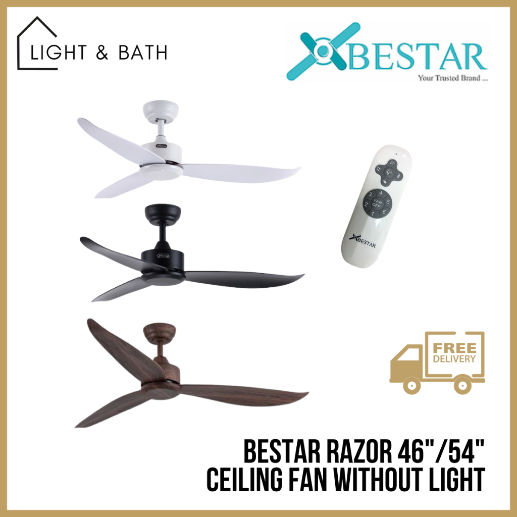 Bestar Razor 46"/54" Ceiling Fan Without Light, Available in Wood ...