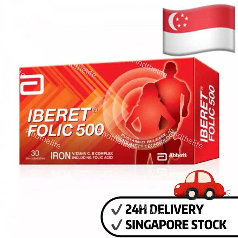 [SG STOCK] Iberet®️ Folic 500 Iron Tablets 30s | With Vitamin C ...