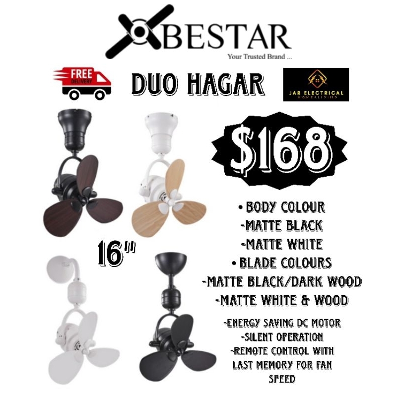 [SG SELLER, INSTALLATION PROMO] BESTAR DUO HAGAR 16" DC 3 Blade Corner ...