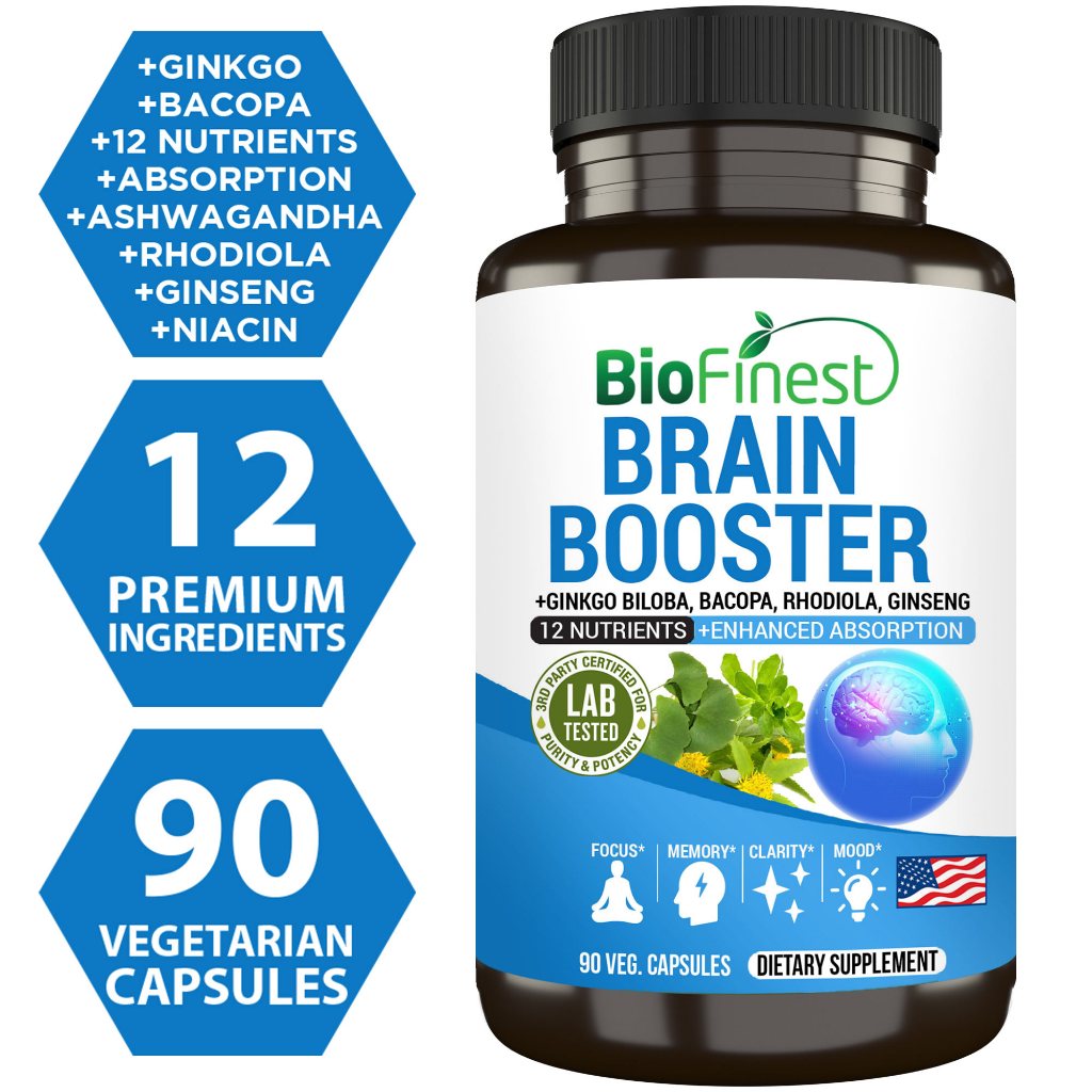 Biofinest Brain Booster Supplement - Vitamin B Ginkgo Biloba ...